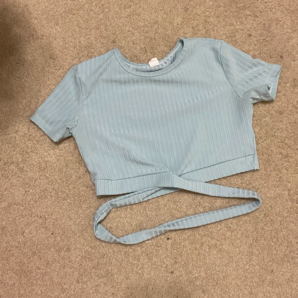 SHEIN | Shirts & Tops | Light Blue Crop Top From Shein | Poshmark